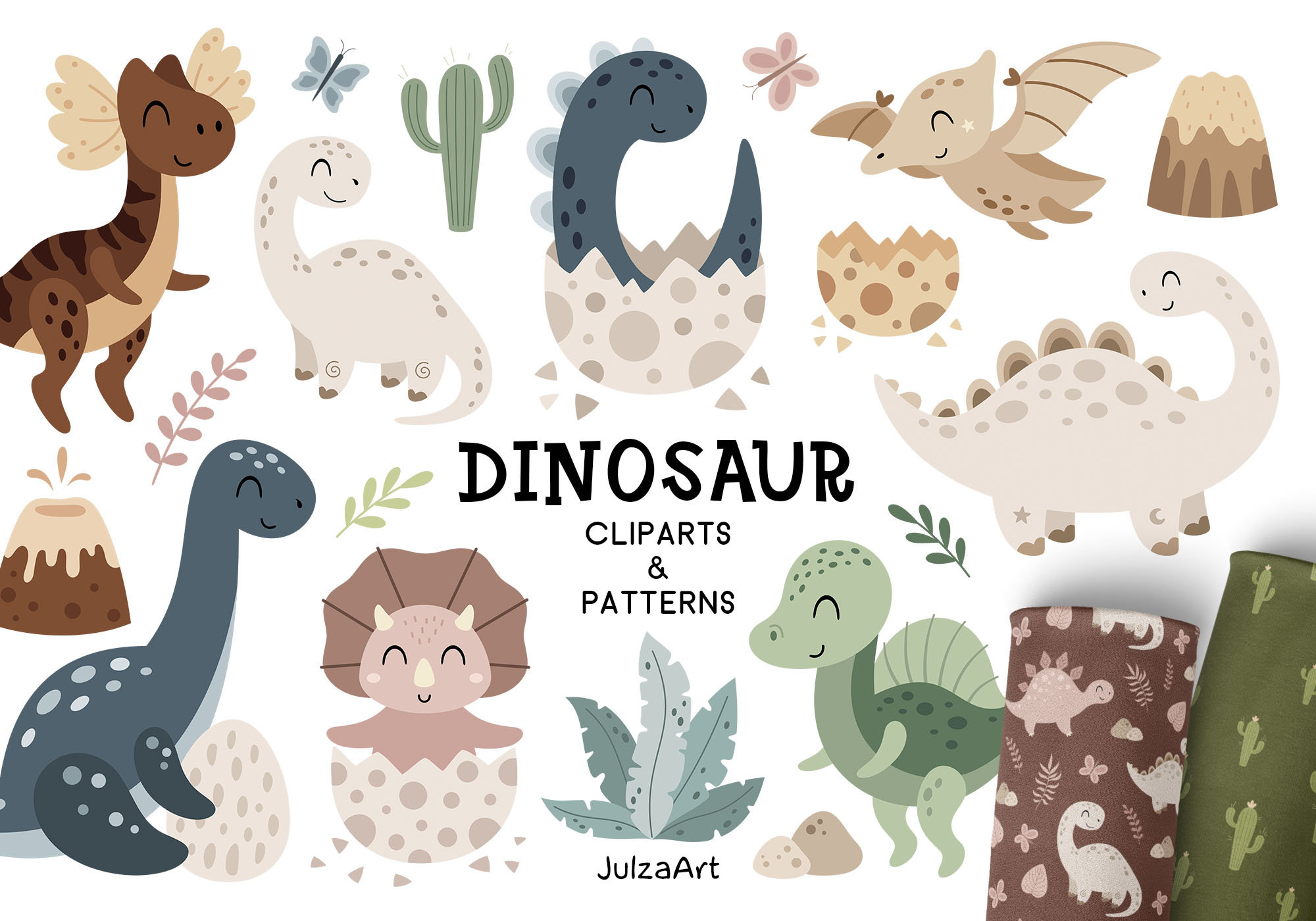 Dinosaur Svg Cute Dinosaur Clipart Dinosaur Seamless - Etsy