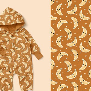 Retro Banana Pattern Groovy Banana Seamless Pattern Cute Banana Print ...