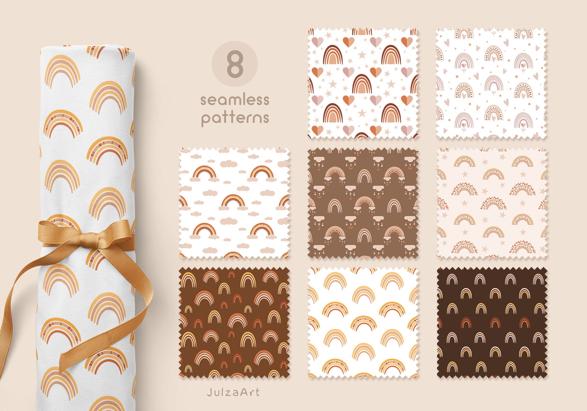 Boho Rainbow Clipart Rainbow Svg Bohemian Rainbows Seamless - Etsy