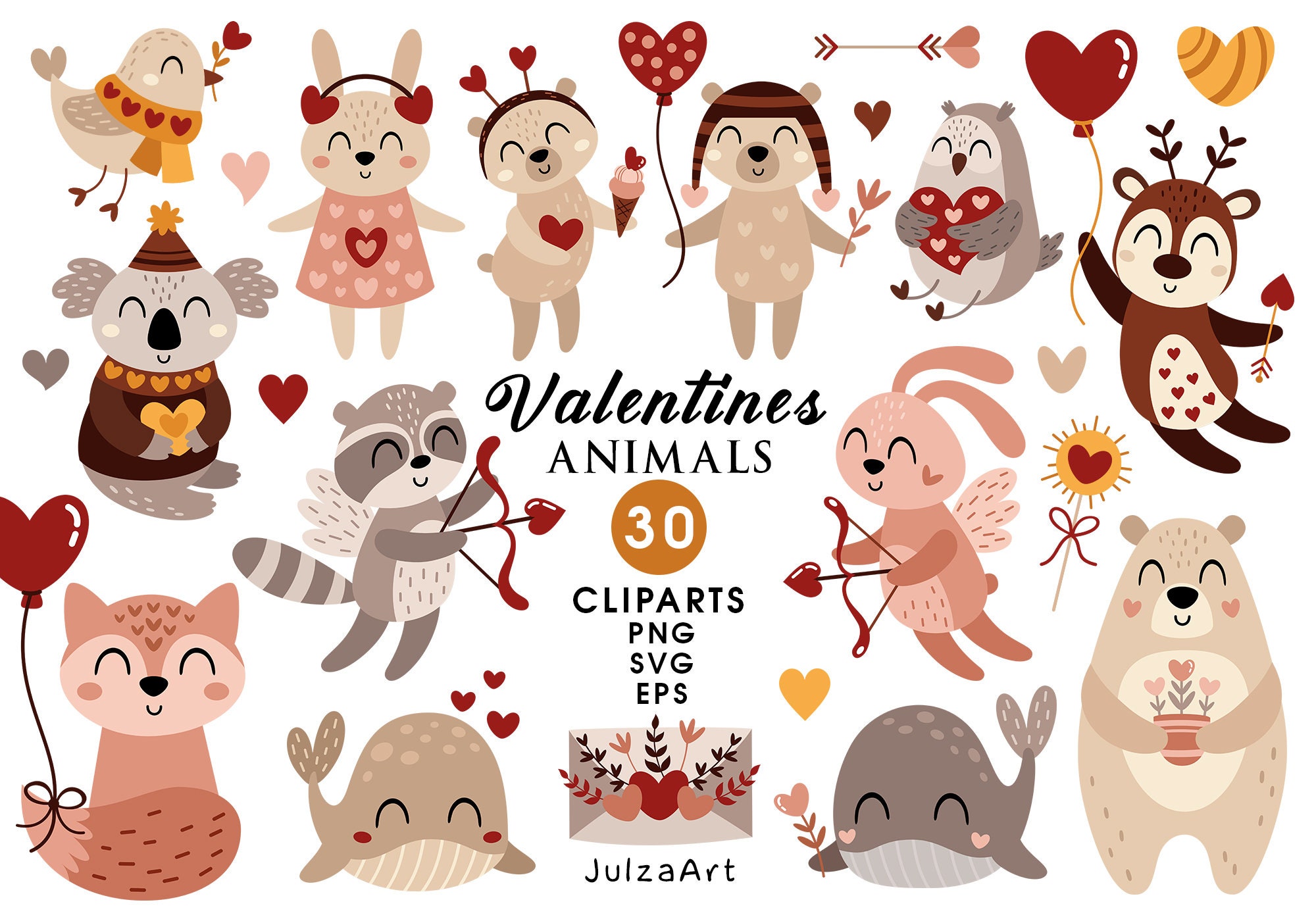 Valentines Day Svg Valentines Clipart Love Svg Woodland - Etsy