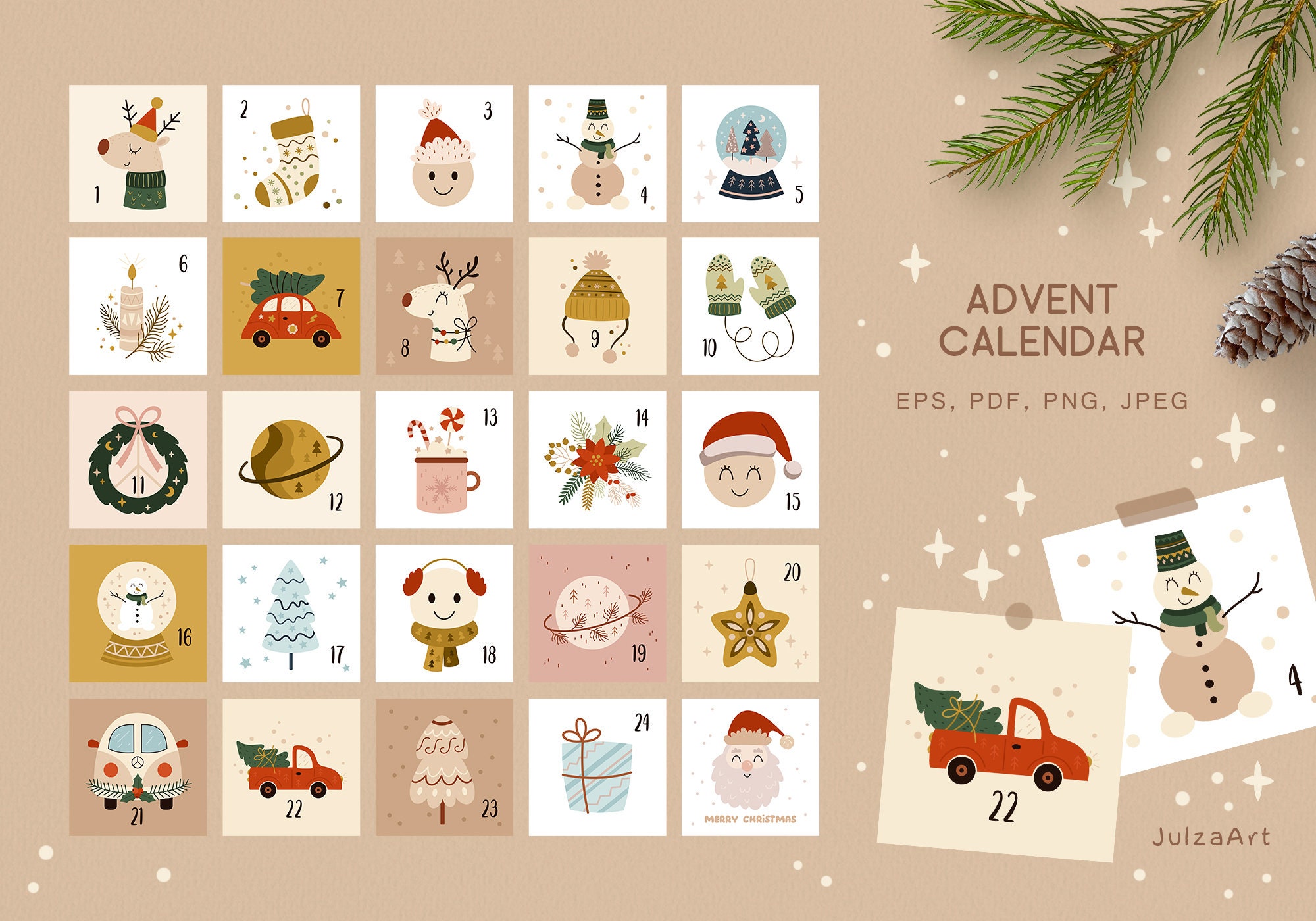 Retro Christmas Clipart Vintage Christmas Svg Christmas - Etsy