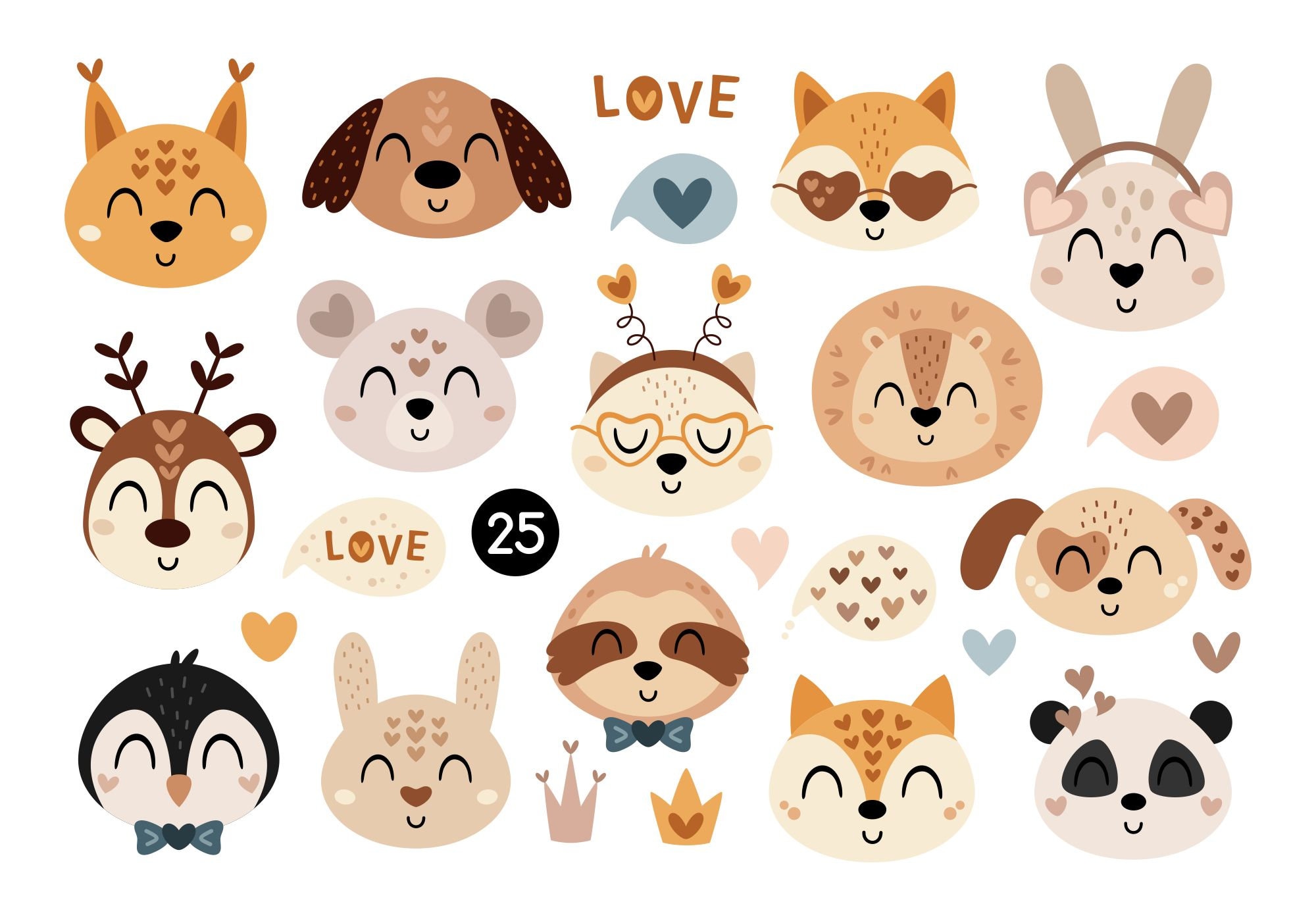 Animal Clipart Valentines Day Svg Valentines Clipart - Etsy