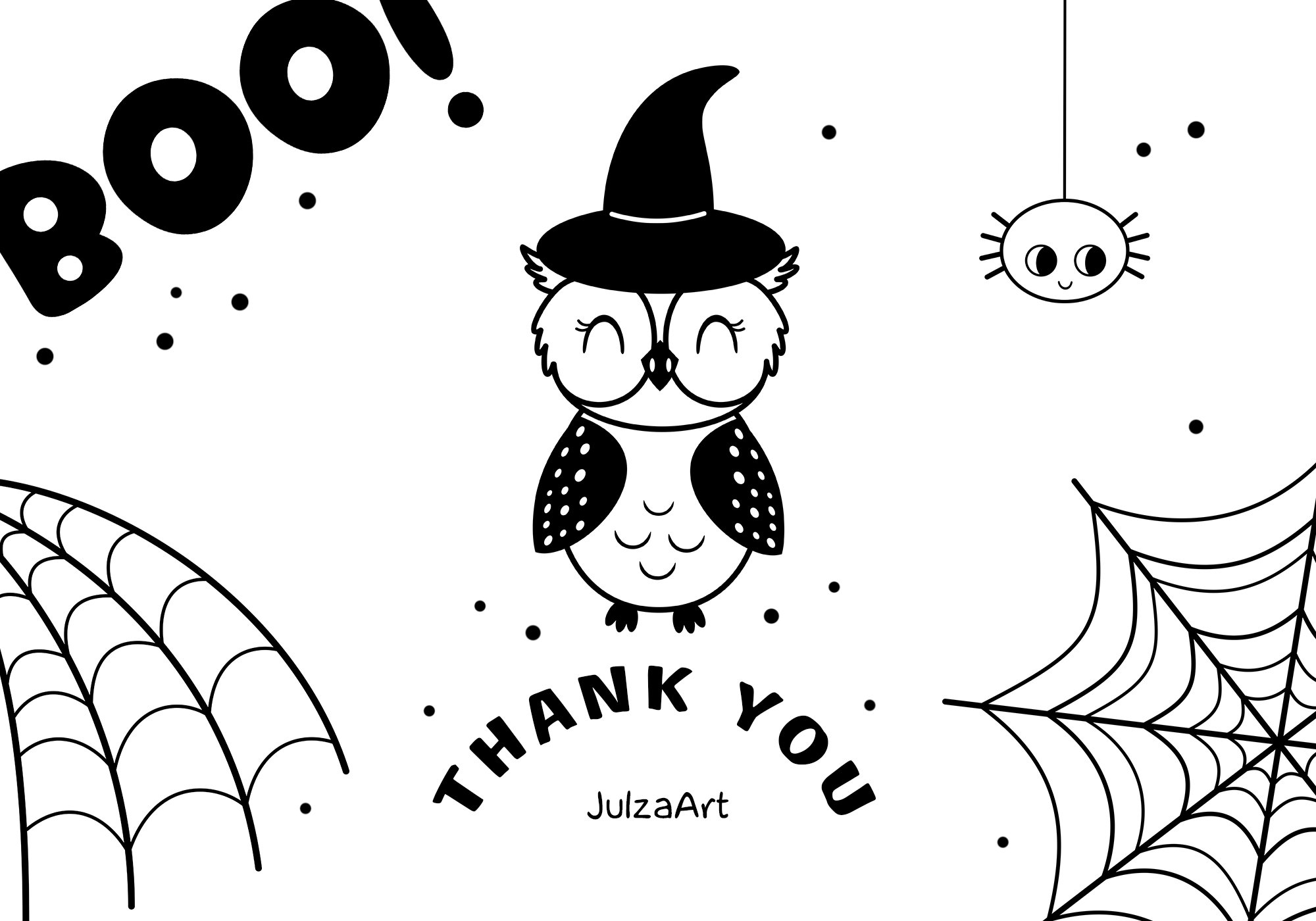 Black And White Cute Halloween Clip Art