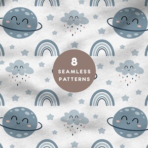 Boho Baby Seamless Pattern, Bohemian Digital Paper, Baby Shower, Animal ...