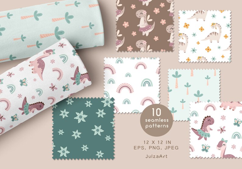 Dinosaur Clipart Dinosaur Svg Dinosaur Seamless Pattern - Etsy