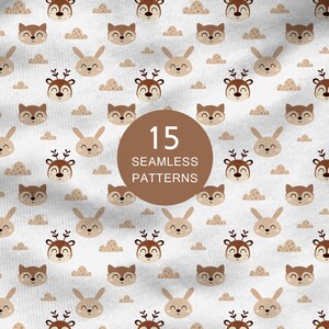 Newborn Baby Seamless Pattern,boho Nursery Digital Paper, Animal Baby ...