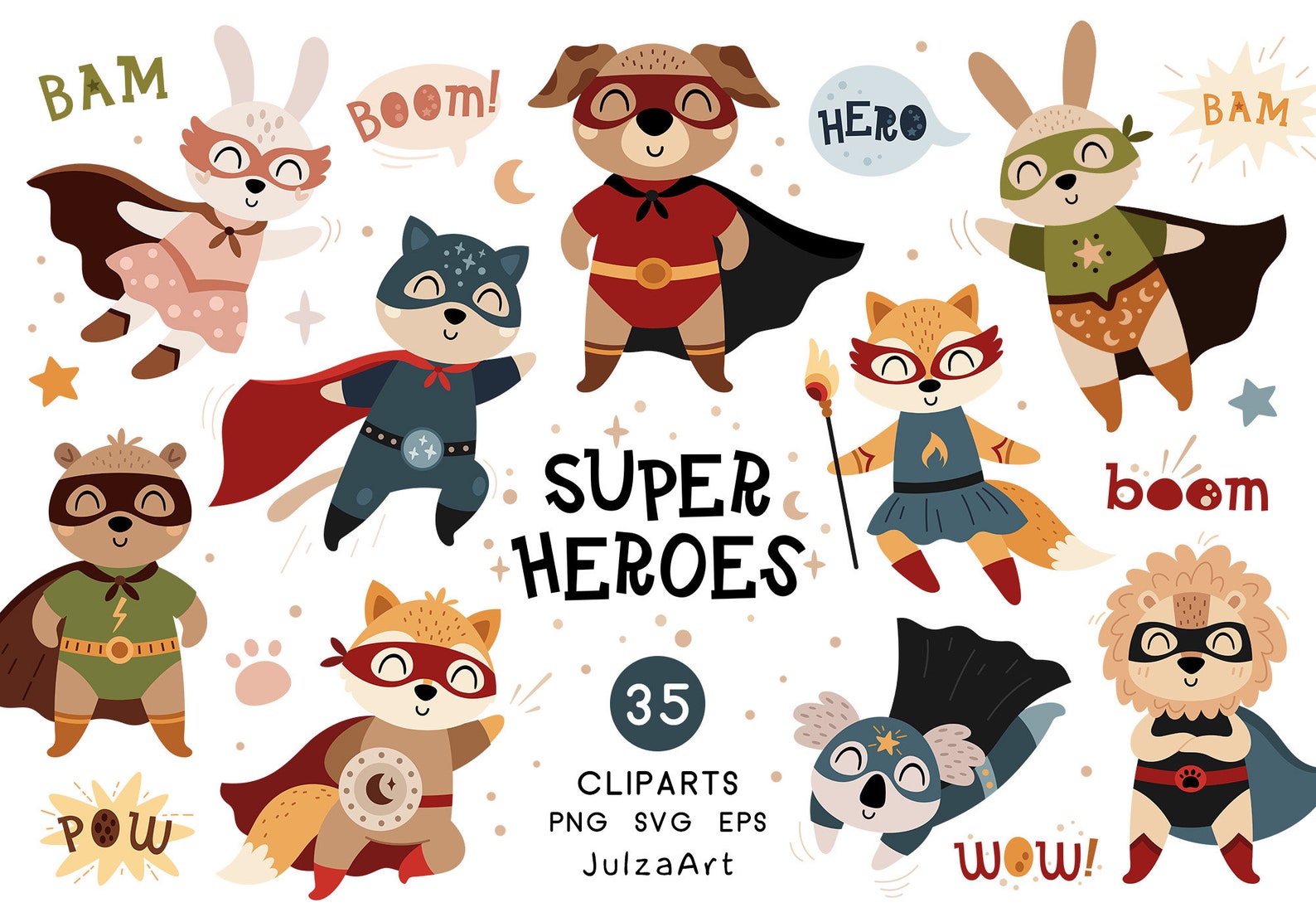 Superhero Svg, Animal Superhero Clipart, Cute Woodland Animals Svg ...