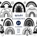 Winter Rainbow Clipart, Black and White Rainbows Svg, Scandinavian ...
