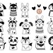 Animal Clipart, Black and White Animal Valentines Clipart, Valentines ...