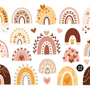 Boho Valentine Rainbow Clipart: Valentines Day PNG, Love SVG, Romantic ...