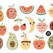 Fruit Svg, Cute Fruit Clipart, Kawaii Fruit Png, Tropical Fruits ...