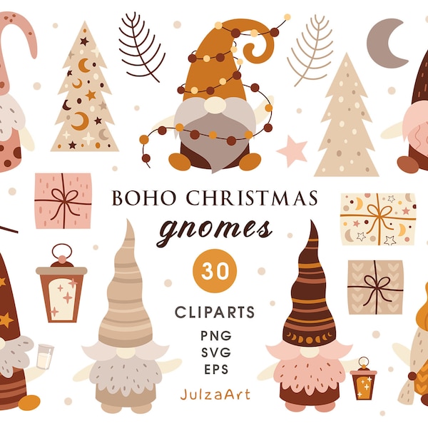 Winter Gnome Clip Art - Etsy