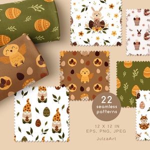 Easter Seamless Pattern, Happy Easter Digital Paper, Easter Eggs ...