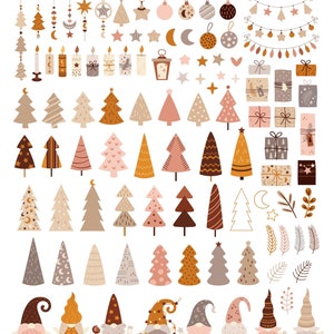 Boho Christmas Clipart, Christmas Tree Svg, Christmas Gnomes Png ...