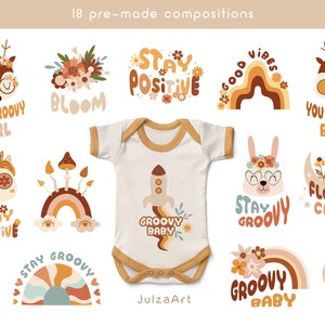 Retro Baby Clipart, Groovy Svg, Groovy Baby Shower, Retro Seamless ...