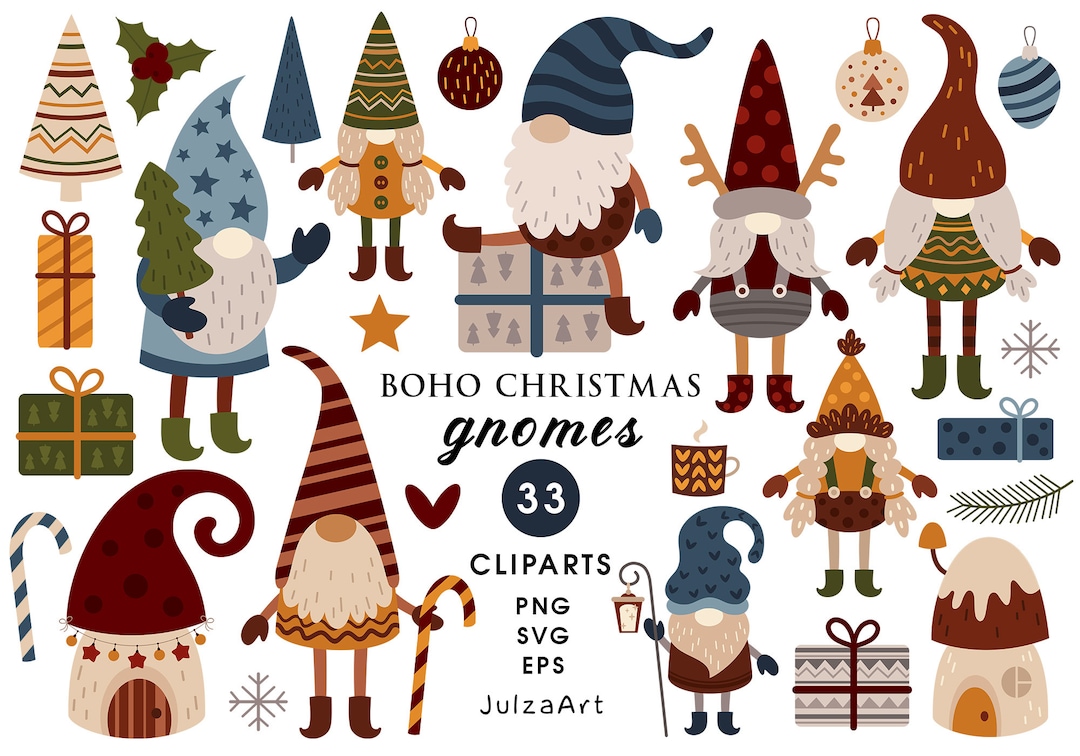 Christmas Gnome Svg Boho Gnome Clipart Merry Christmas Svg Boho ...