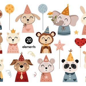 Happy Birthday Svg, Birthday Clipart, Cute Animals Svg, Birthday Party ...