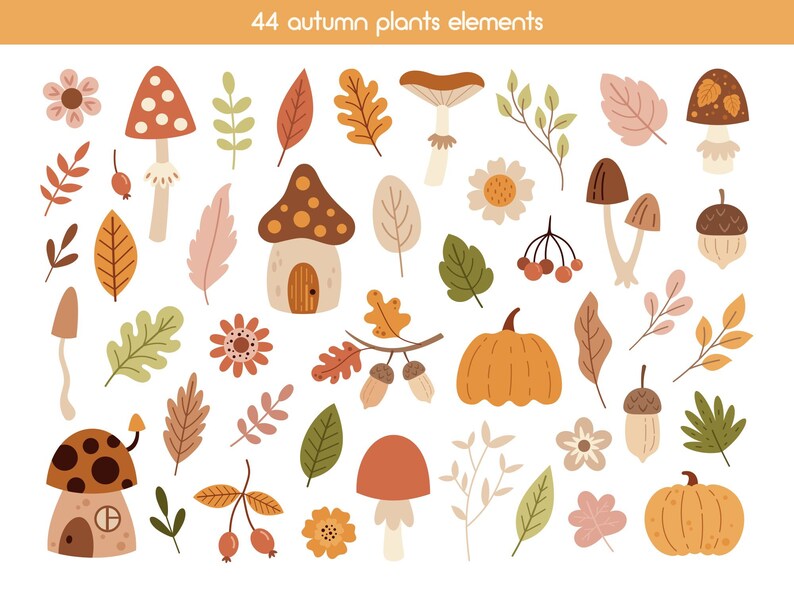 Autumn Animals Clipart Cozy Fall Svg Fall Seamless Pattern - Etsy
