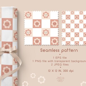 Retro Floral Seamless Pattern: Groovy Flower Power Digital Paper ...