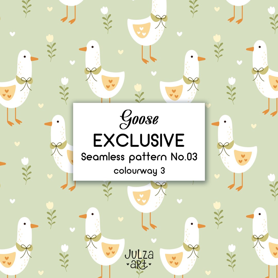 Exclusive Seamless Pattern Goose Pattern Cute Goose Paper Farm Animal ...
