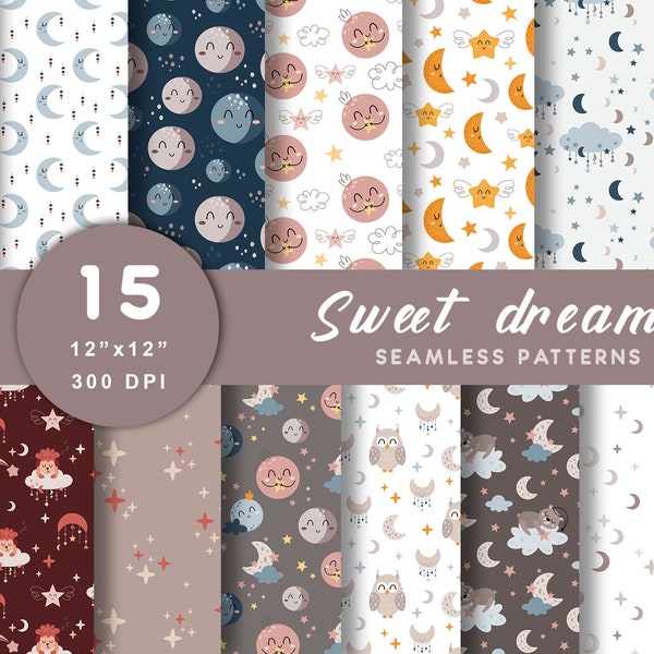 Moon and Stars Print - Etsy