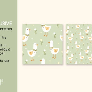 Exclusive Seamless Pattern Goose Pattern Cute Goose Paper Farm Animal ...