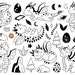 Dragon Clipart: Black and White Fantasy Animal Doodle, Year of the ...