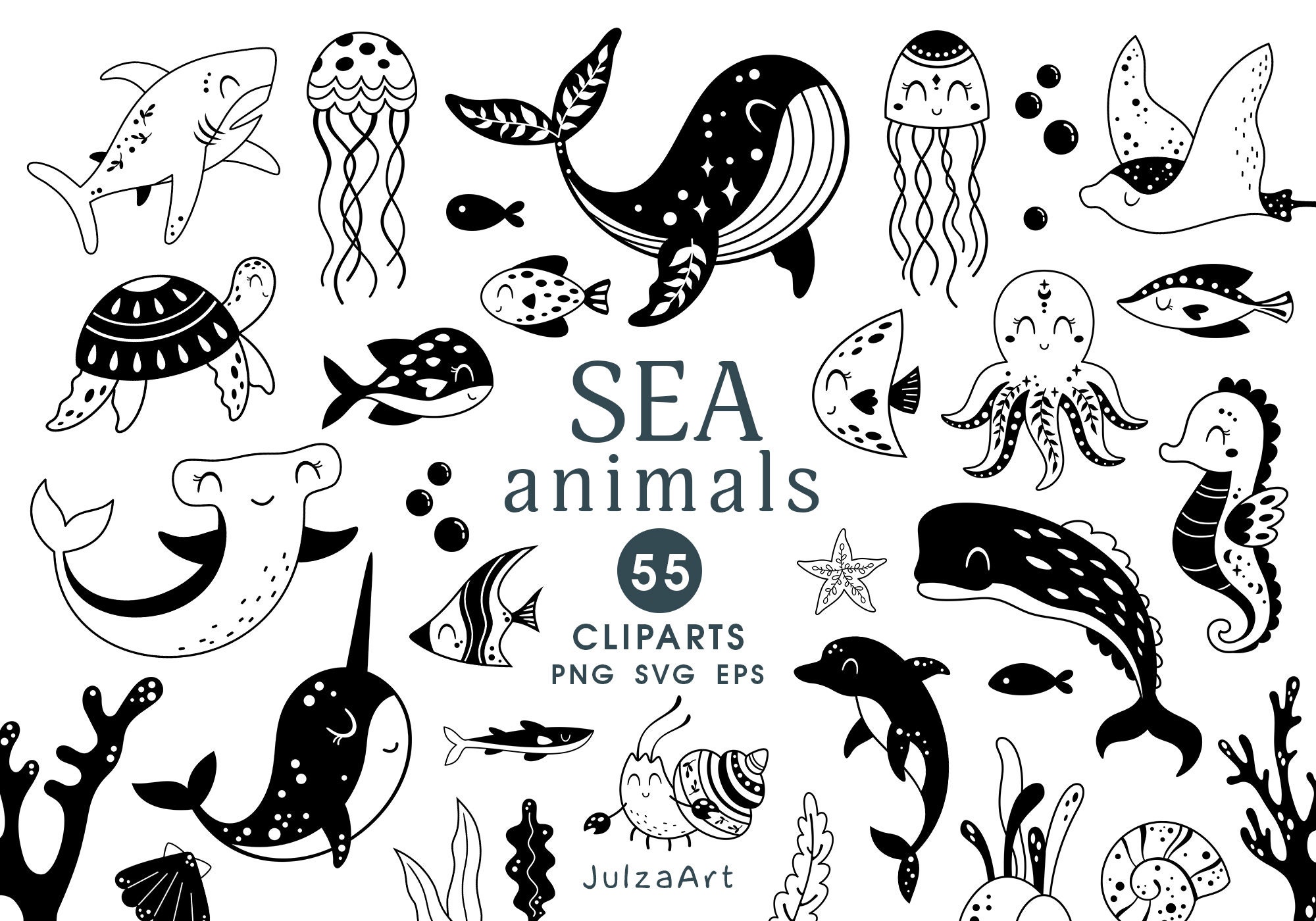 Ocean Clip Art Black And White