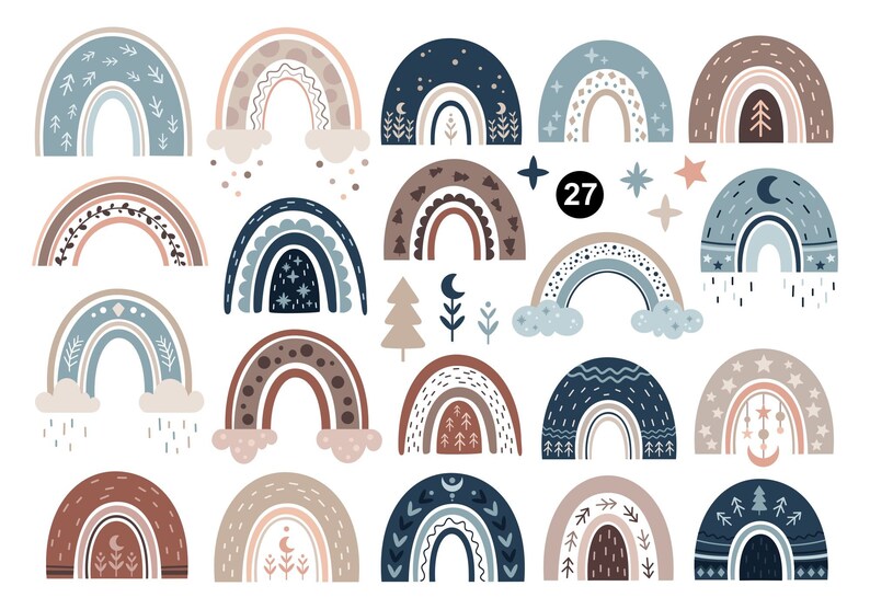 Rainbow Clipart Winter Rainbows Svg Christmas Rainbow Png - Etsy