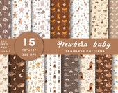 Newborn Baby Seamless Patternboho Nursery Digital Paper - Etsy