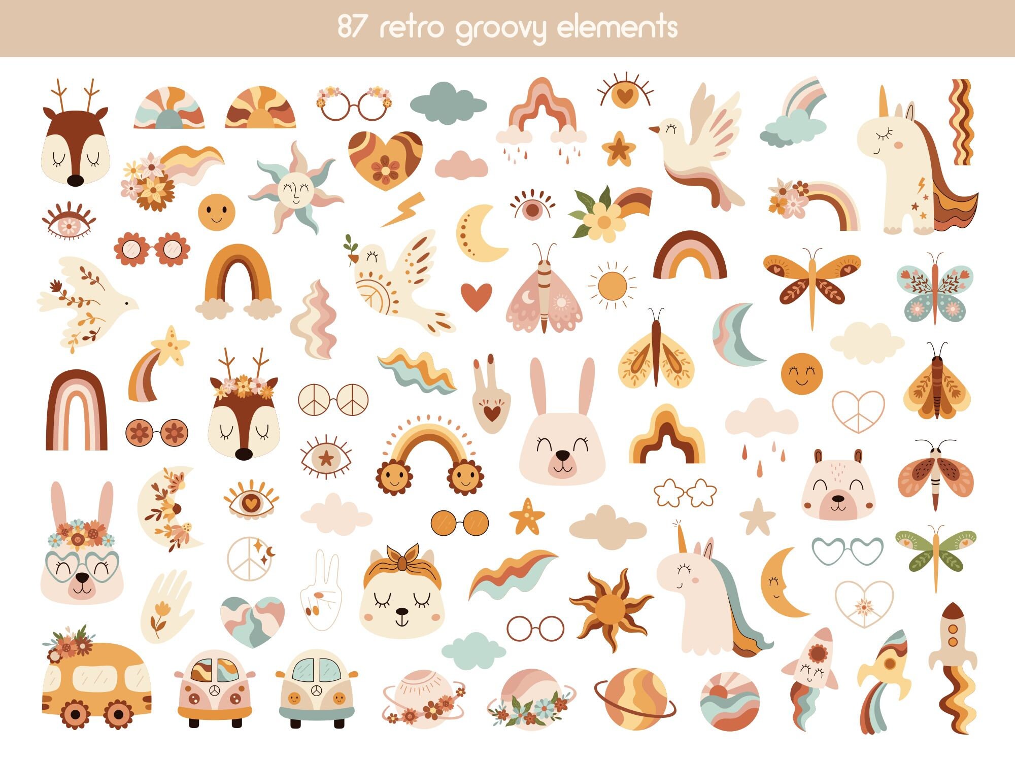 Retro Baby Clipart Groovy Svg Retro Flower Power Boho - Etsy UK