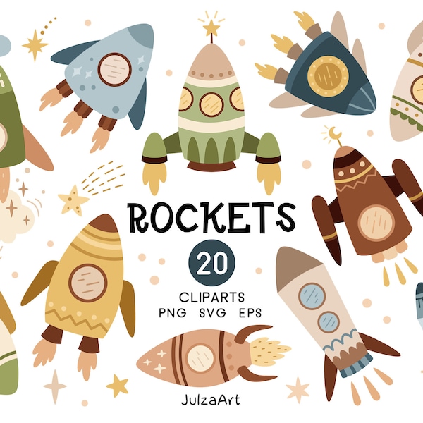 Rocket Clipart - Etsy