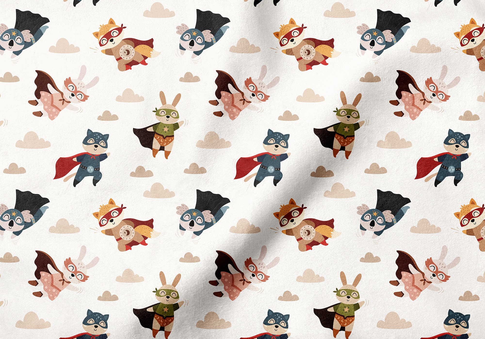 Superhero Seamless Pattern Animal Superhero Digital Paper - Etsy
