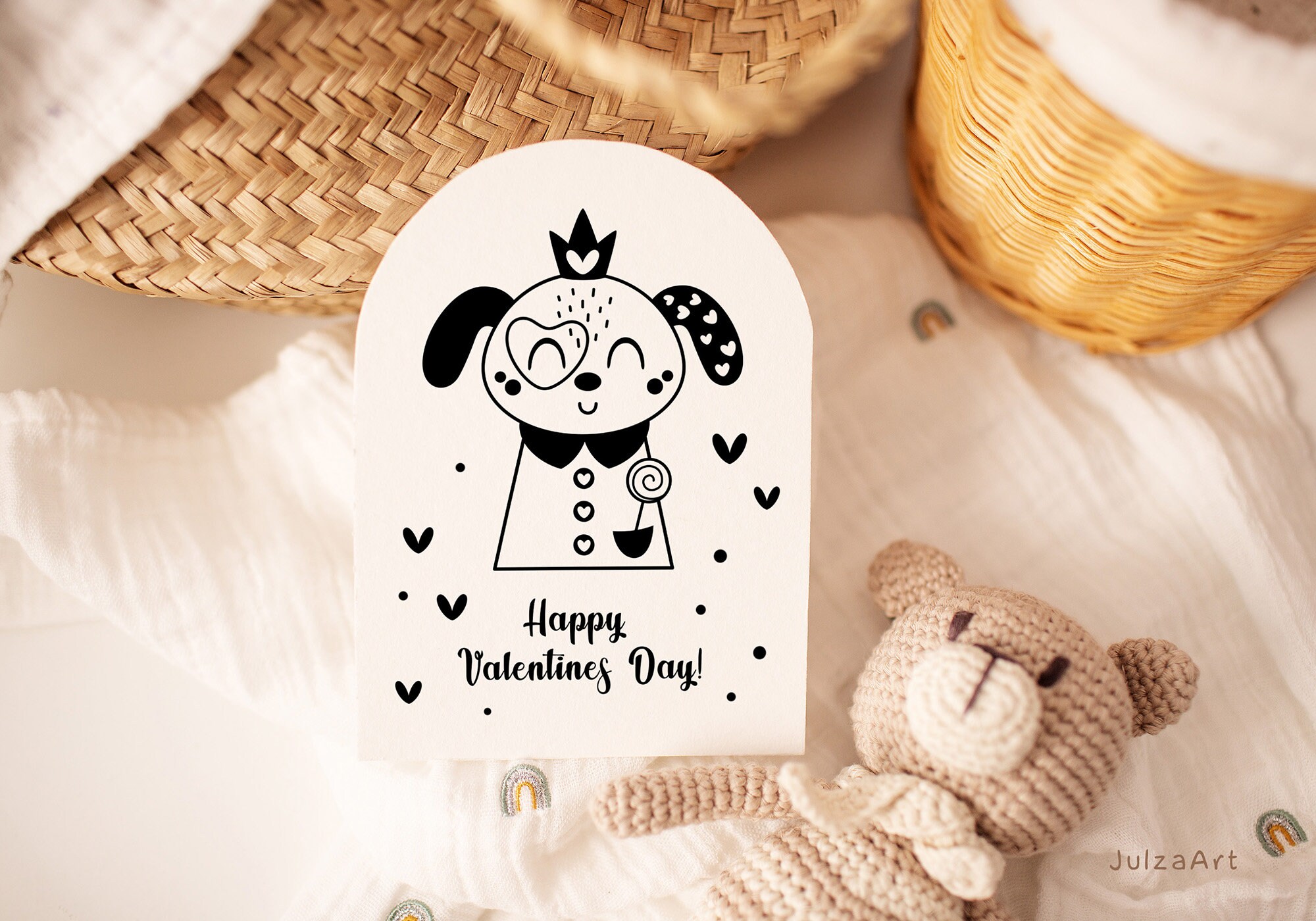 Animal Clipart, Black and White Animal Valentines Clipart, Valentines ...