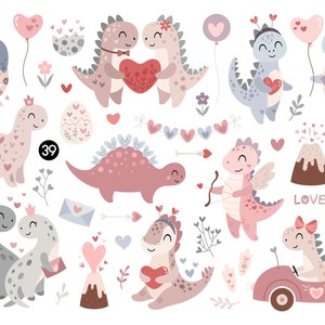 Dinosaurs Clipart, Dinosaur Valentine, Valentines Day Svg, Valentines ...