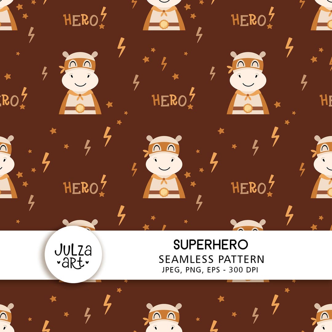 Superhero Pattern Animal Superhero Seamless Pattern Super Hero Print ...