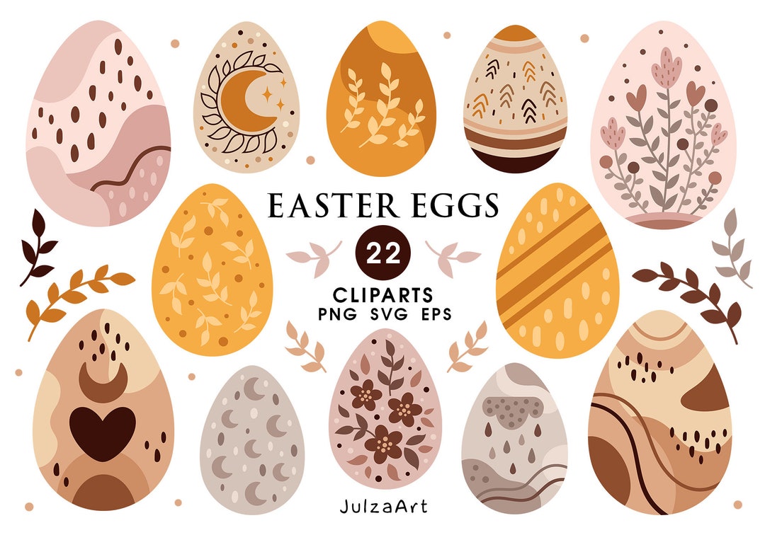 Easter Eggs Svg, Easter Clipart, Easter Svg, Happy Easter Png, Boho ...
