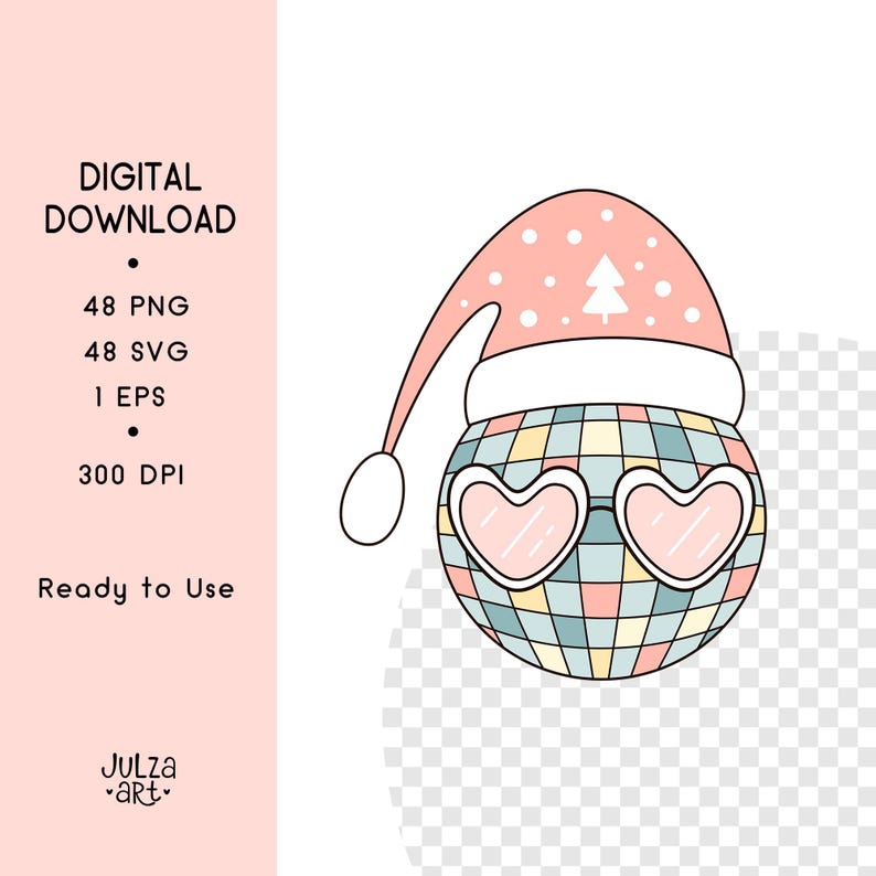 Groovy Christmas Clipart: Merry Christmas Tree PNG, Retro Santa SVG ...