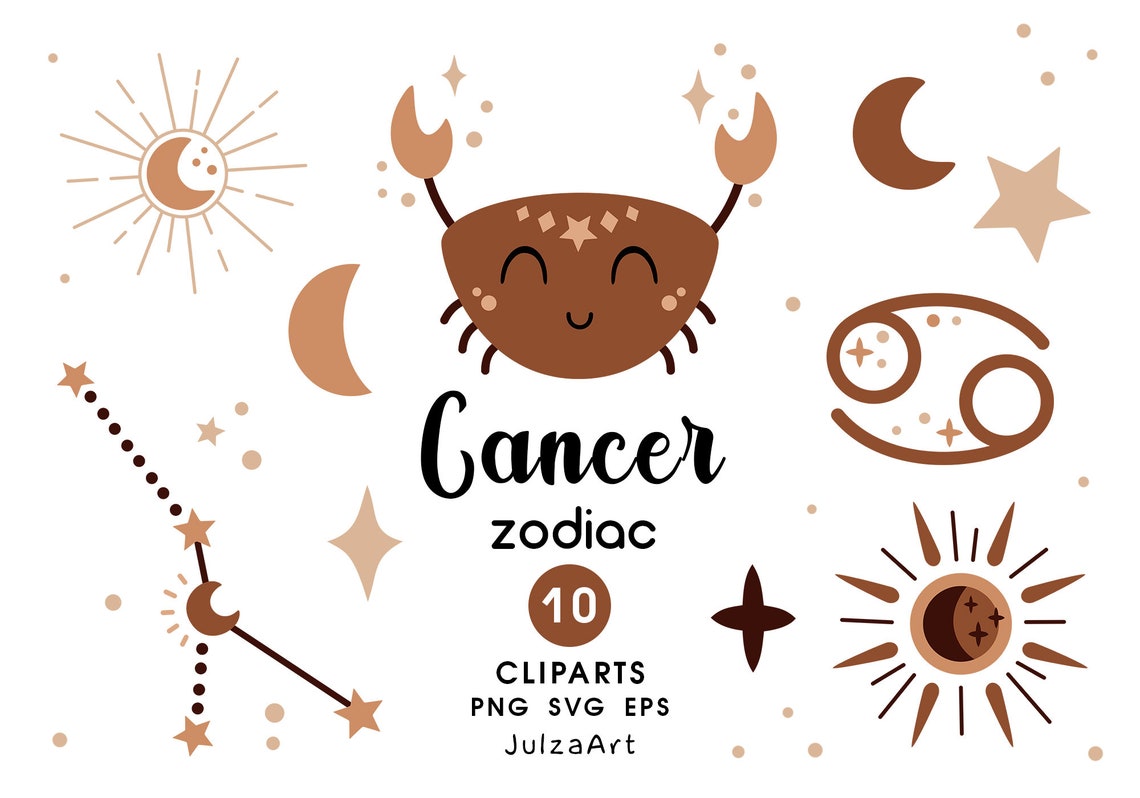 Cancer Zodiac Clipart Cancer Svg Star Zodiac Sign Png - Etsy