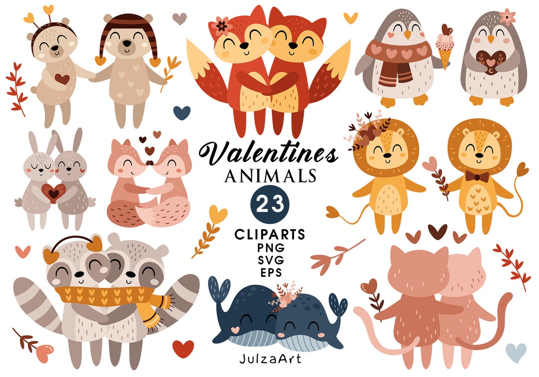 Valentines Day Svg, Valentines Clipart, Love Svg, Valentines Animal ...