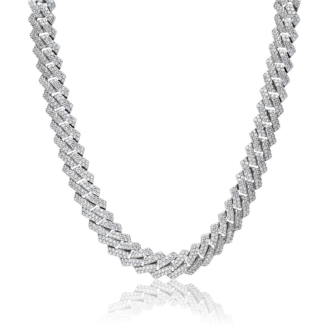 12MM Sharp-edge Cuban Prong Cz Diamond Chain Comes With Callisto ...