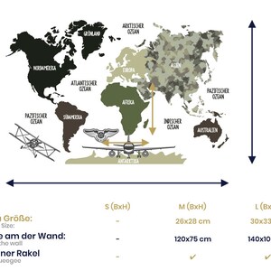 Military World Map Wall Decal for Boys, Decor for Kids' Room: Military ...
