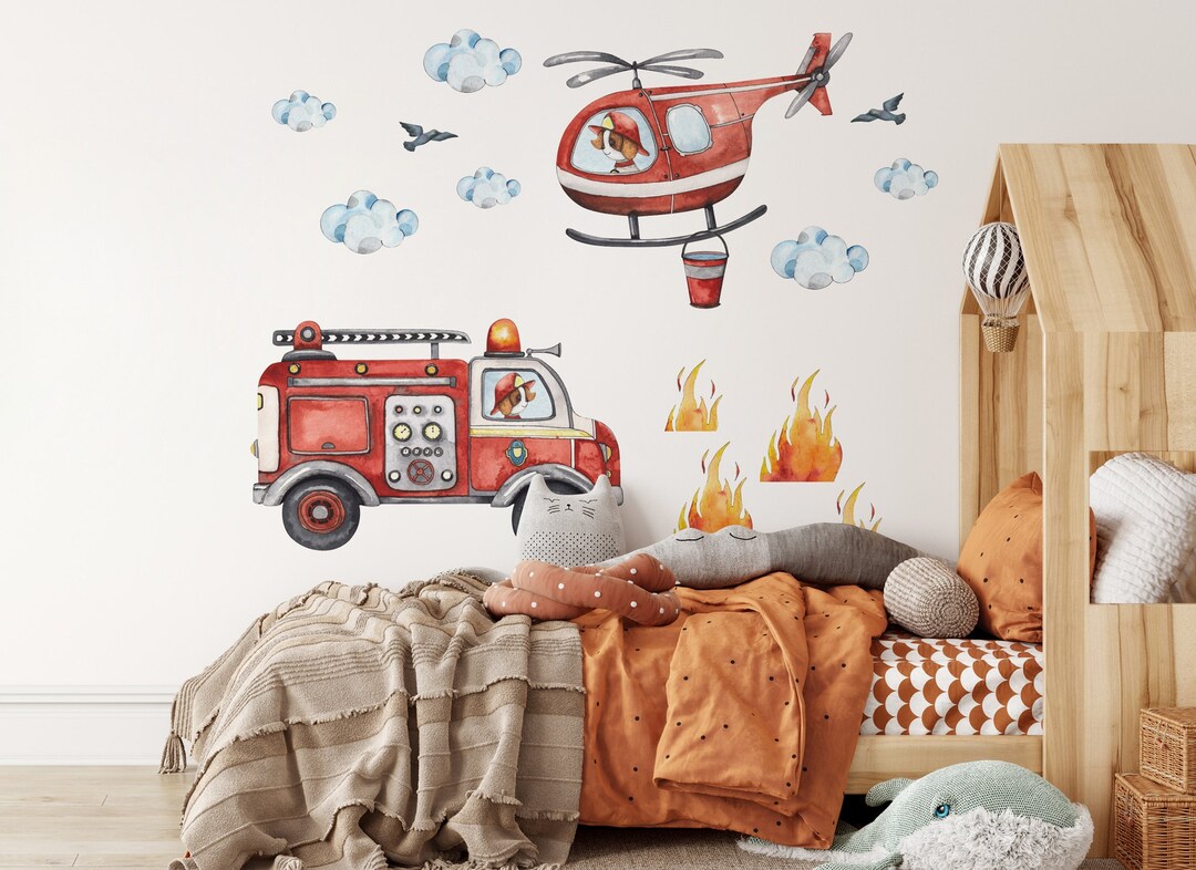 Fire Department Wall Sticker Set Wall Tattoo for - Etsy
