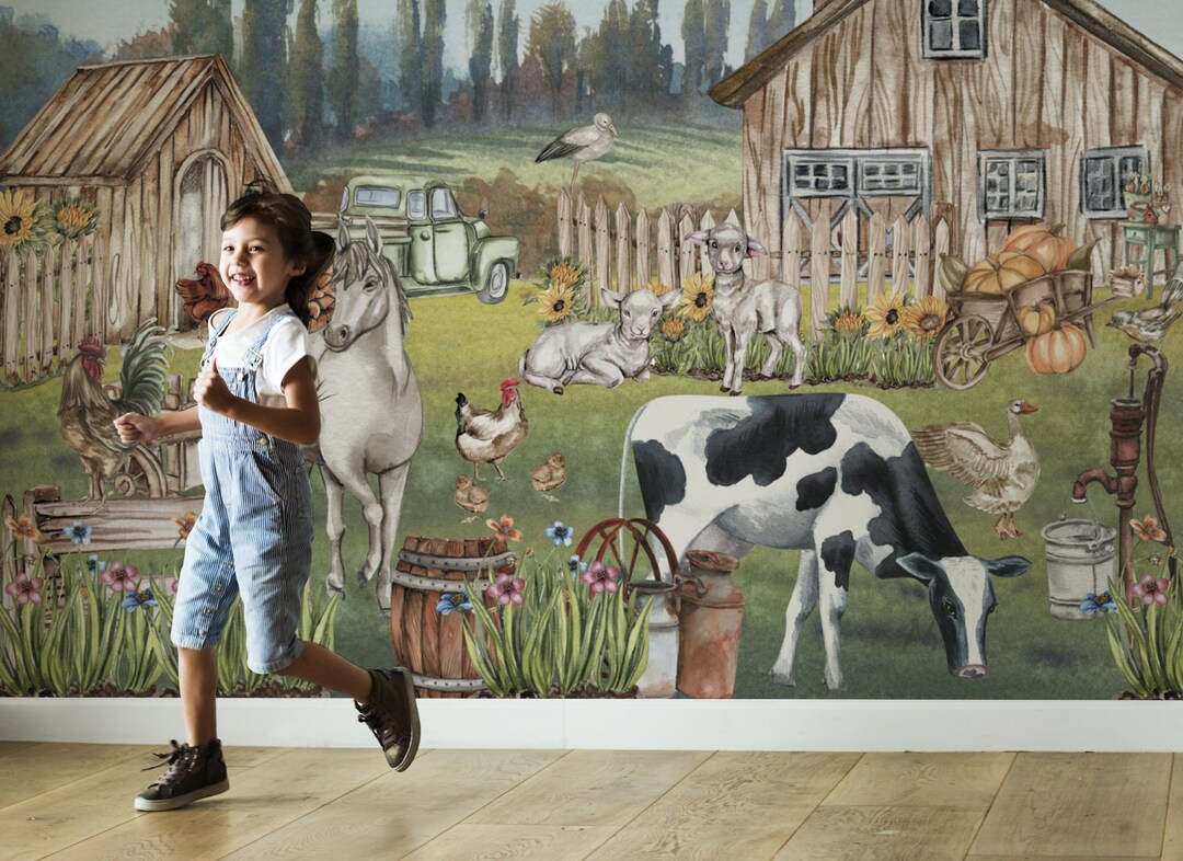 Farm Wallpaper for Kid's, Animal Wallpaper, Wallpaper for Kid's, Farm ...