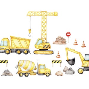 Construction Machinery Wall Stickers Excavator Wall Stickers - Etsy