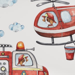 Fire Department Wall Sticker Set Wall Tattoo for Children's Room ...