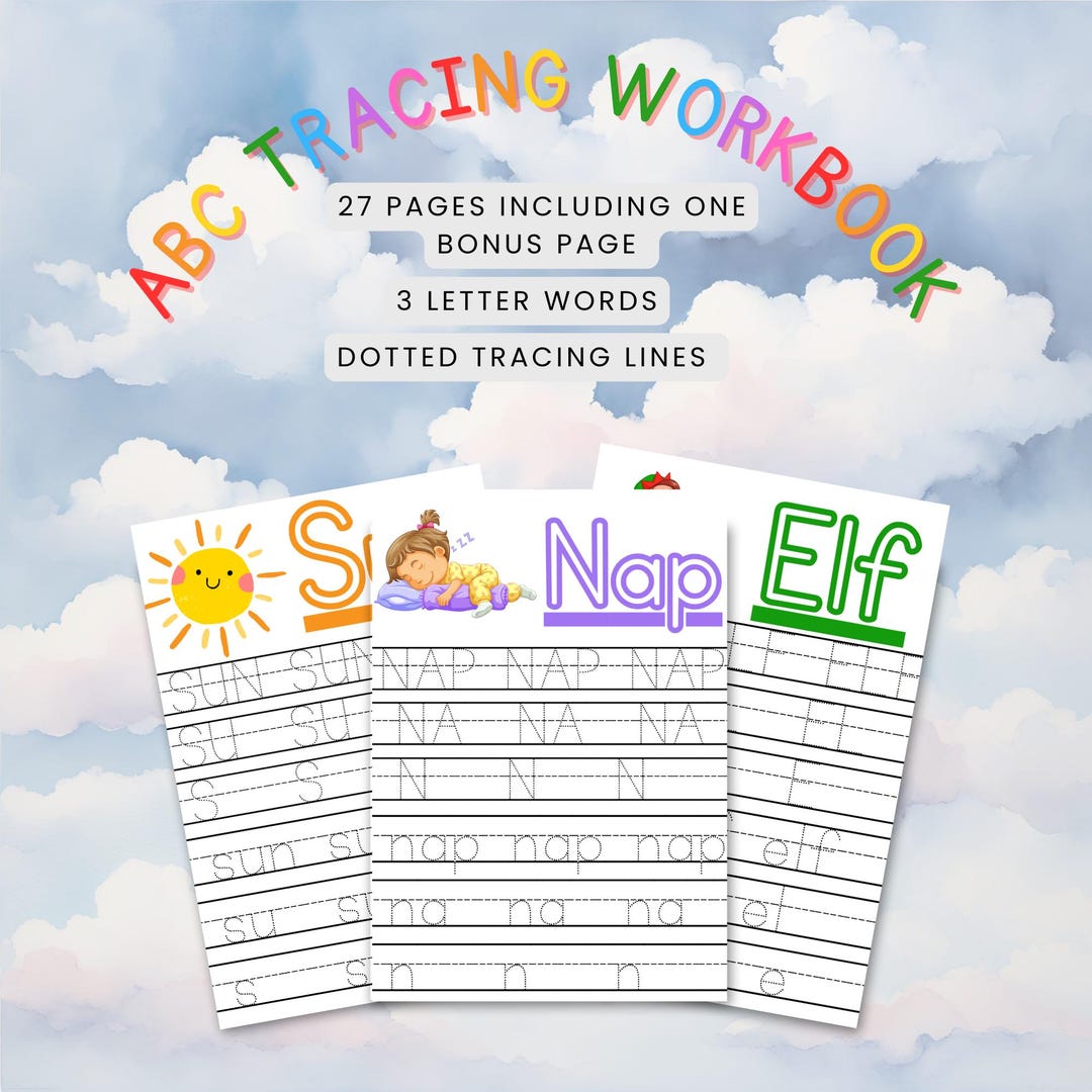 ABC Tracing Workbook | 3-letter Words | Printable Alphabet Practice ...