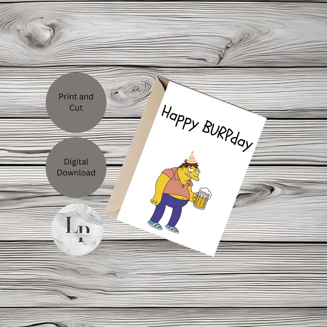 Digital/pintable - Simpsons (happy Burpday) - Etsy