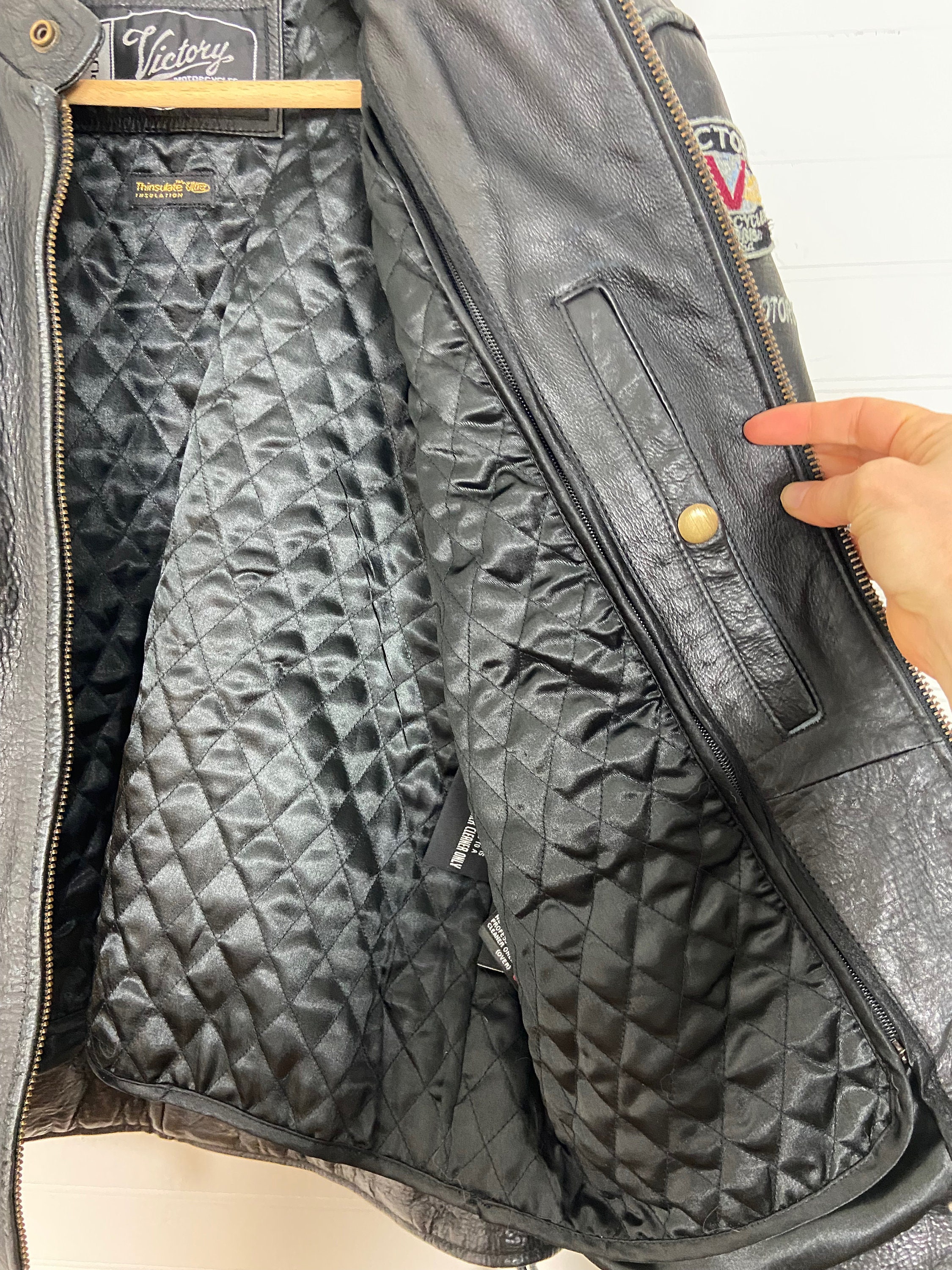 Victory Leather Men's Motorcycle Jacket, Size Medium - Etsy