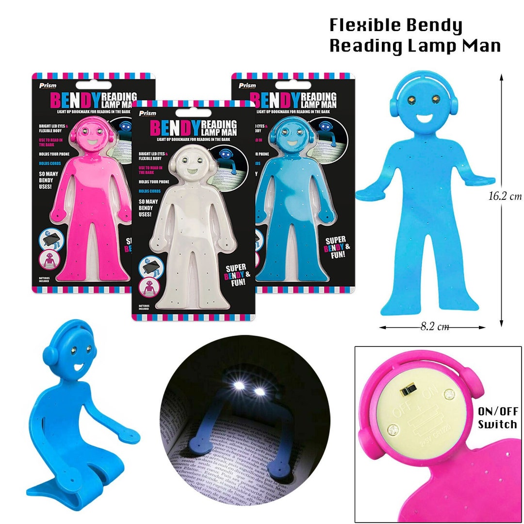 Bendy Reading Lamp Book Light up Man Flexible Bookmark Holder - Etsy
